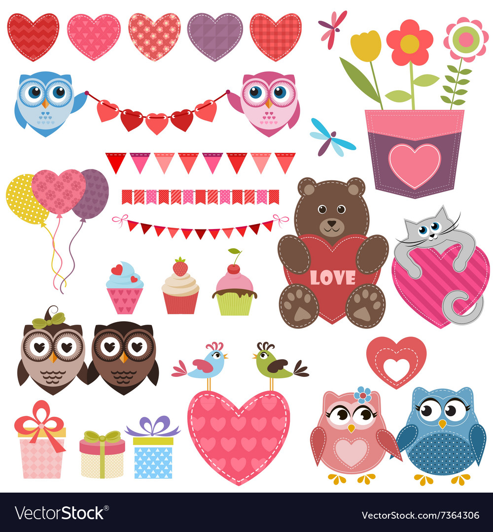 Love theme set Royalty Free Vector Image - VectorStock