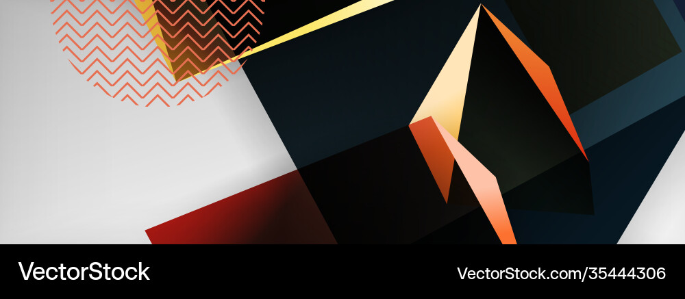 Low poly 3d geometric shapes minimal abstract Vector Image
