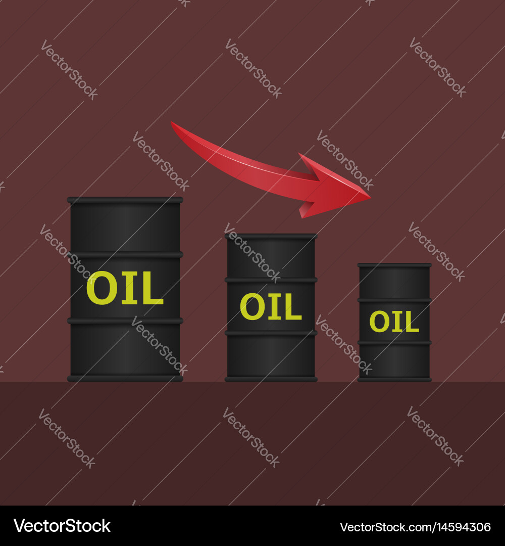 Oil barrels with arrow Royalty Free Vector Image