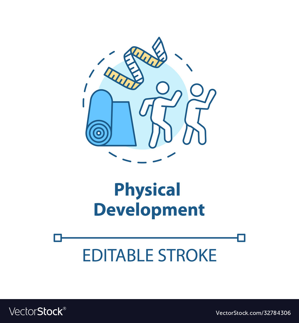 Physical development concept icon Royalty Free Vector Image