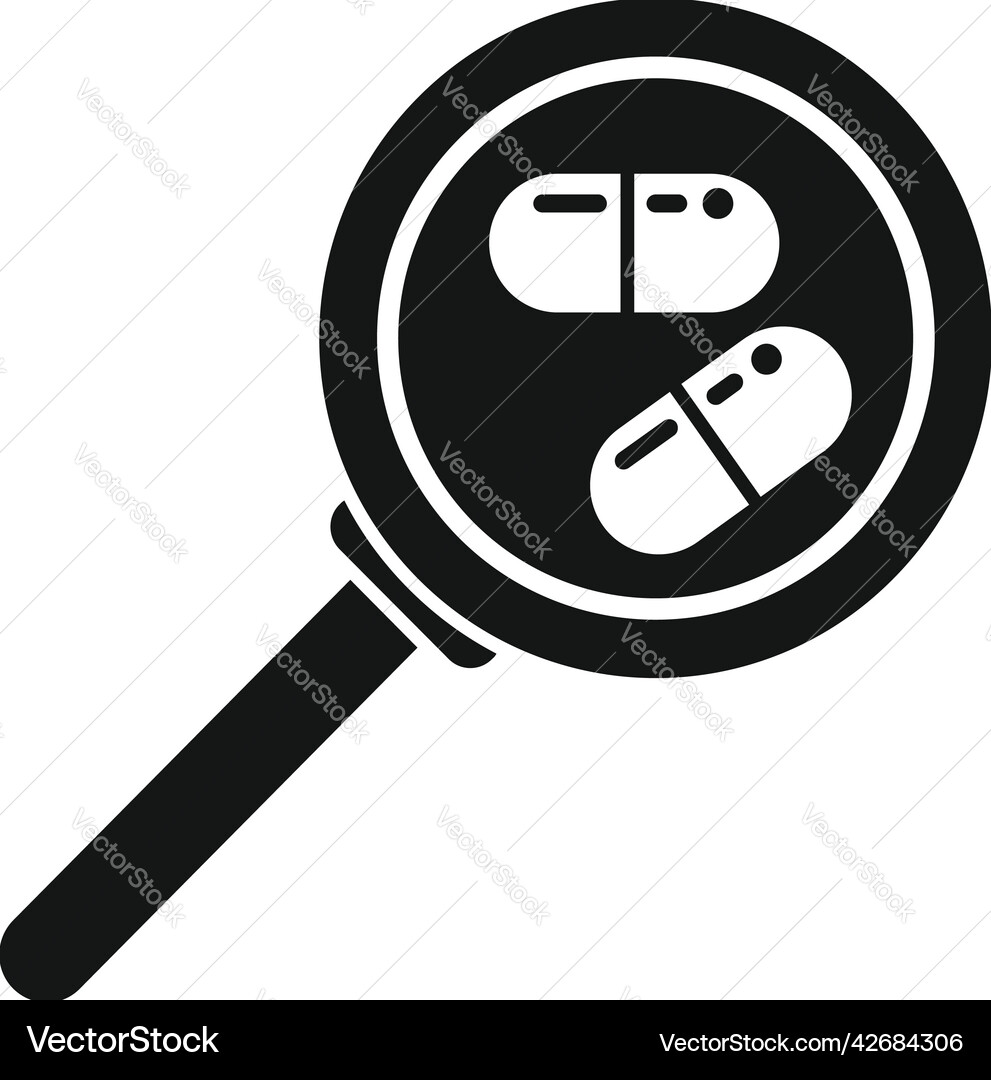 Search medical capsule icon simple online Vector Image