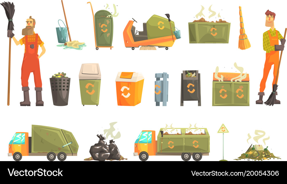 Waste recycling and disposal related object around