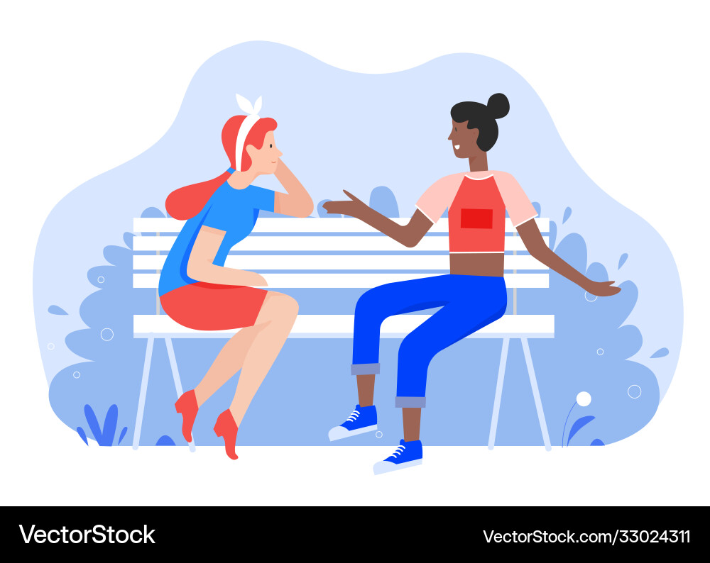 Children friend flat cartoon Royalty Free Vector Image