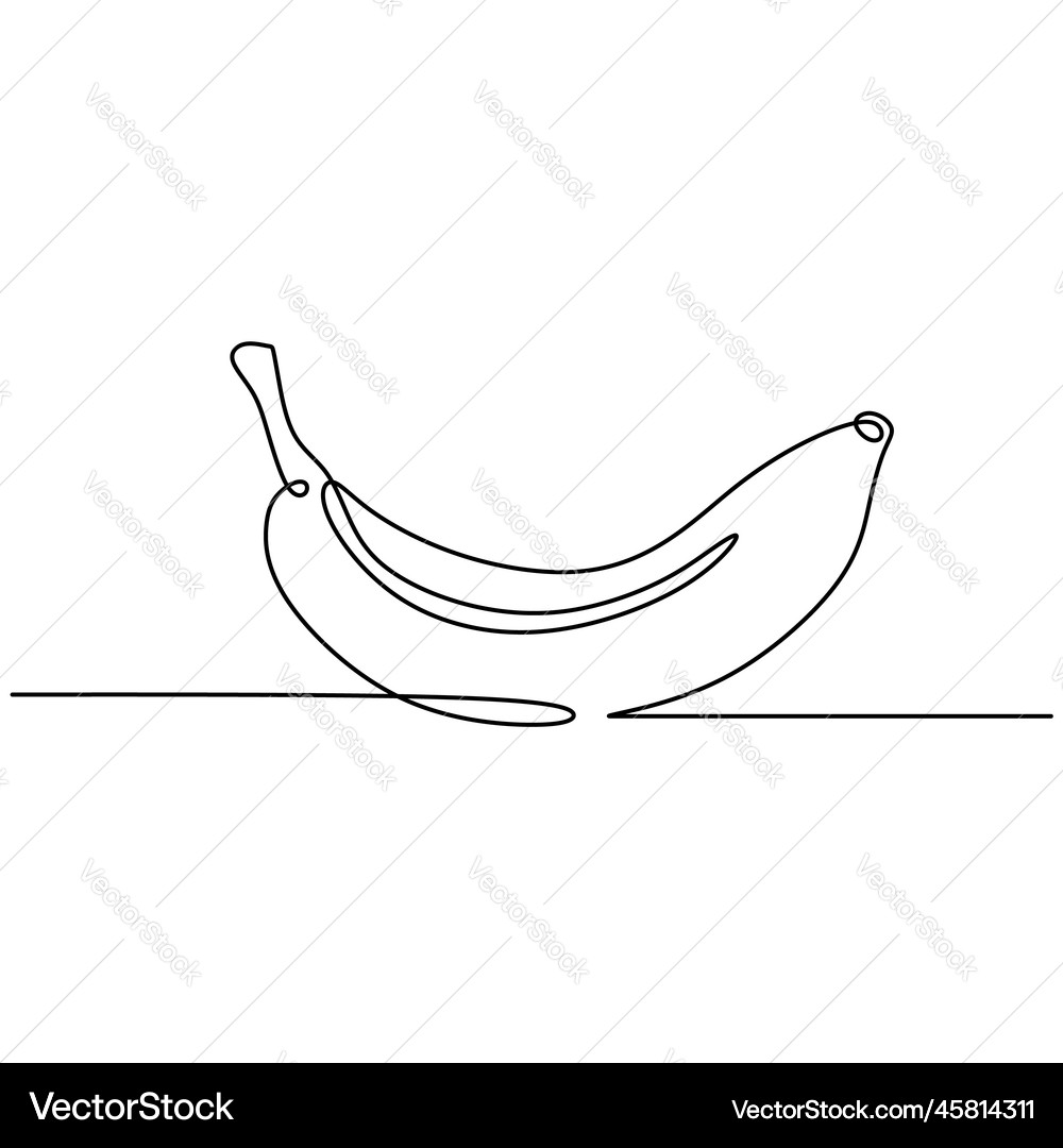 Continuous line drawing of banana fruit Royalty Free Vector