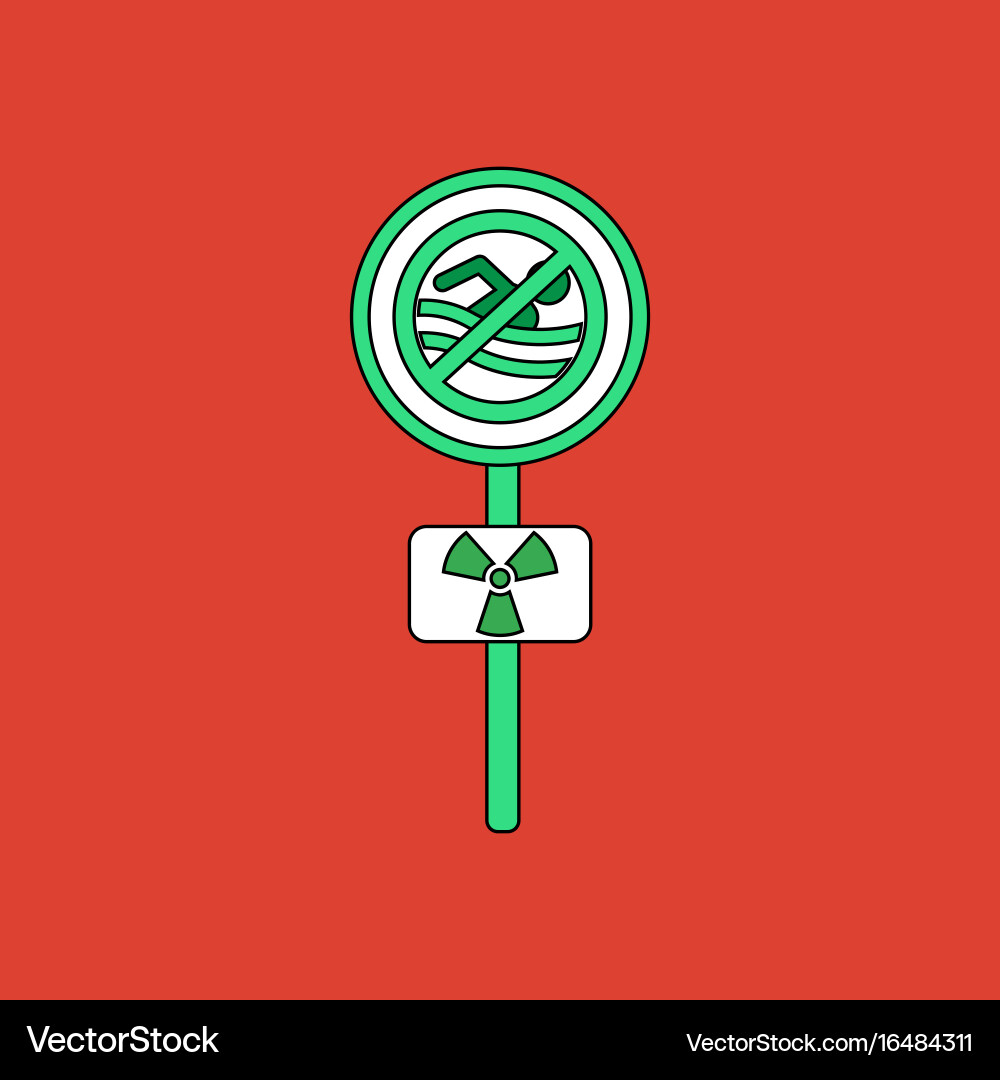 Flat icon design collection no swimming sign Vector Image