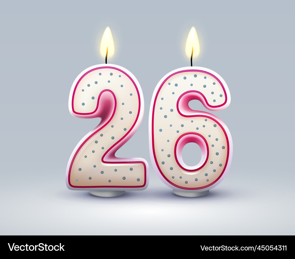 Happy birthday years 26 anniversary Royalty Free Vector