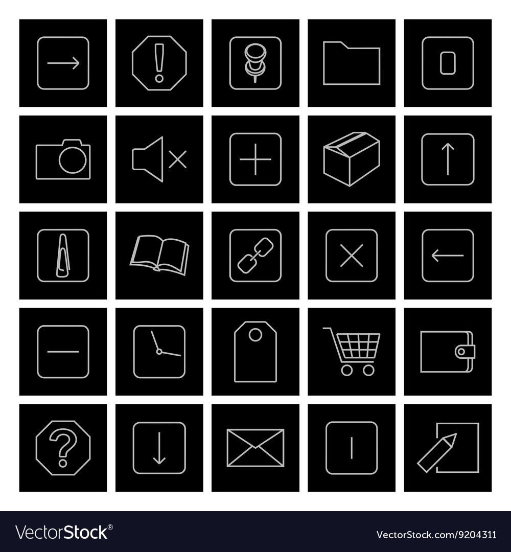Icons of thin lines Royalty Free Vector Image - VectorStock