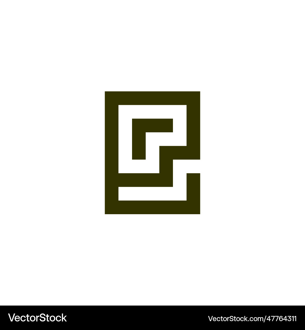 Letter r in e square geometric symbol simple logo Vector Image