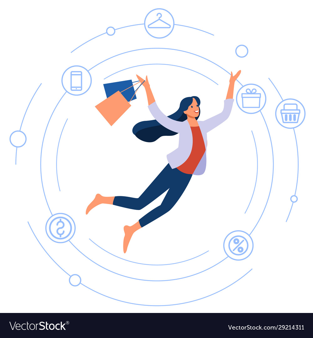 Modern flat design woman and business concept Vector Image