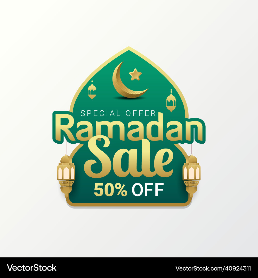 Ramadan sale banner discount Royalty Free Vector Image