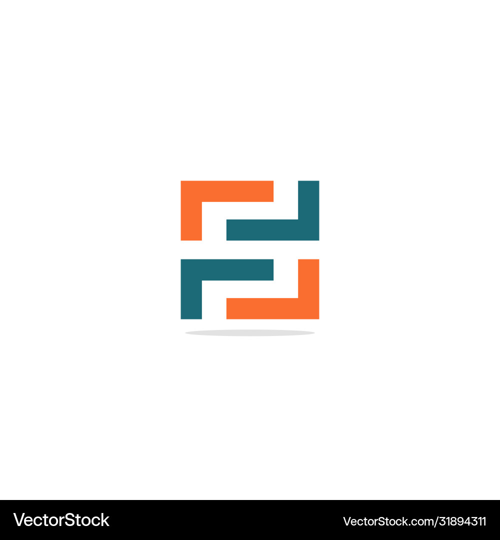 Shape line square colored logo Royalty Free Vector Image