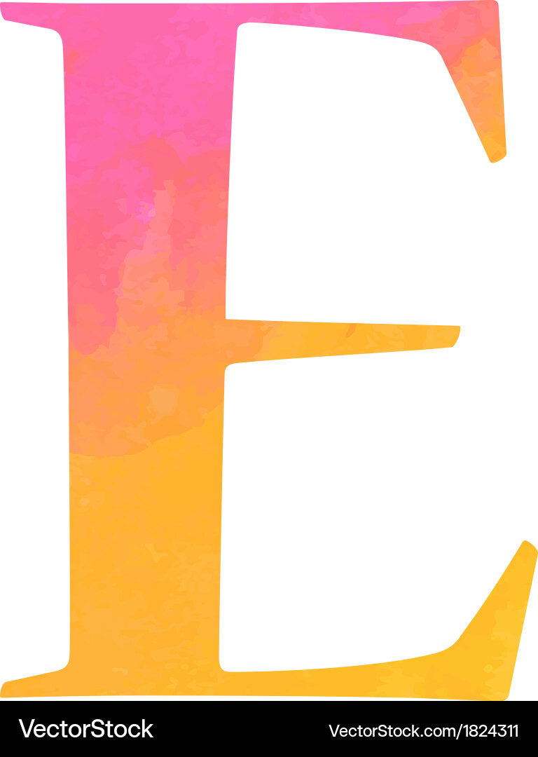 Watercolor alphabet letter Royalty Free Vector Image