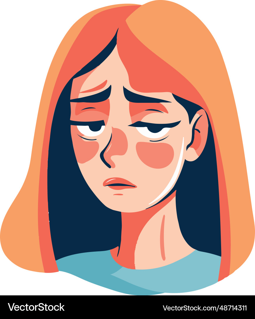 Young women with bad face Royalty Free Vector Image