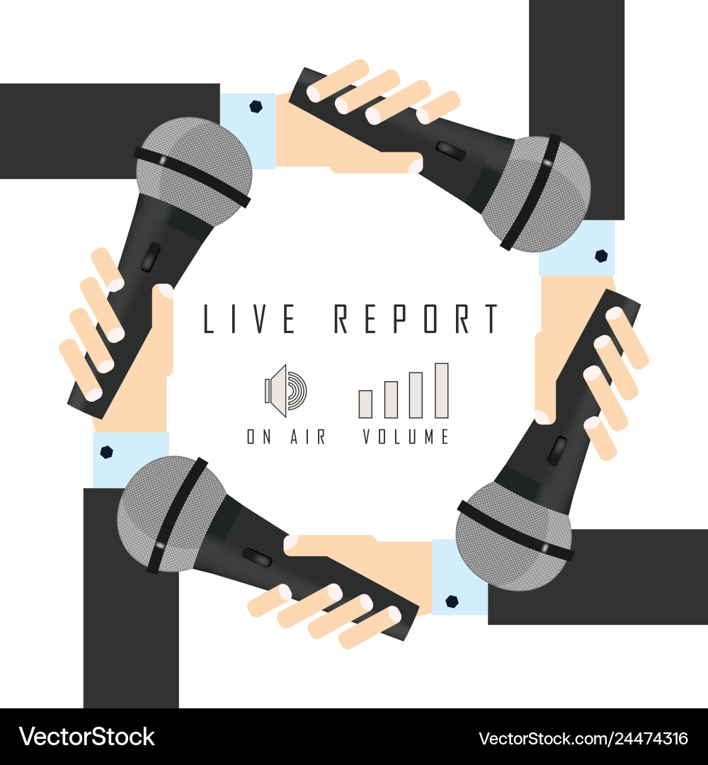 A live report from the microphone in air Vector Image
