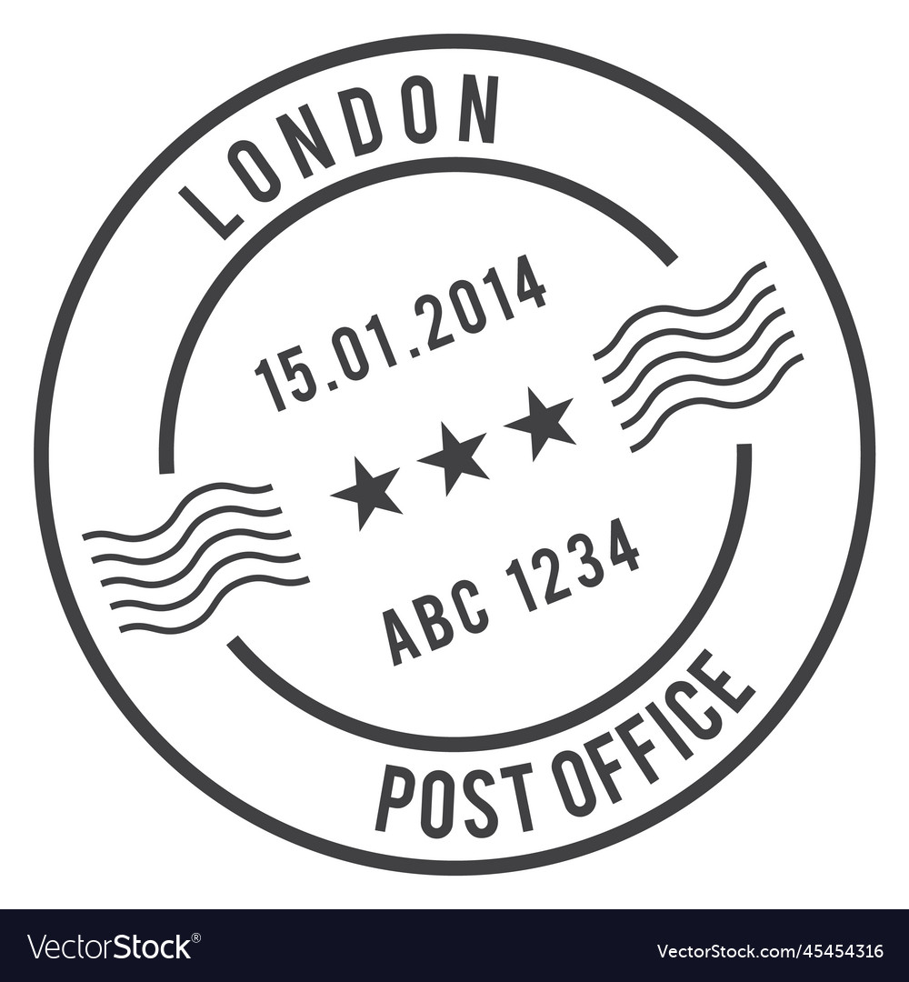 British mail round stamp post office label Vector Image British mail round stamp post office label Vector Image