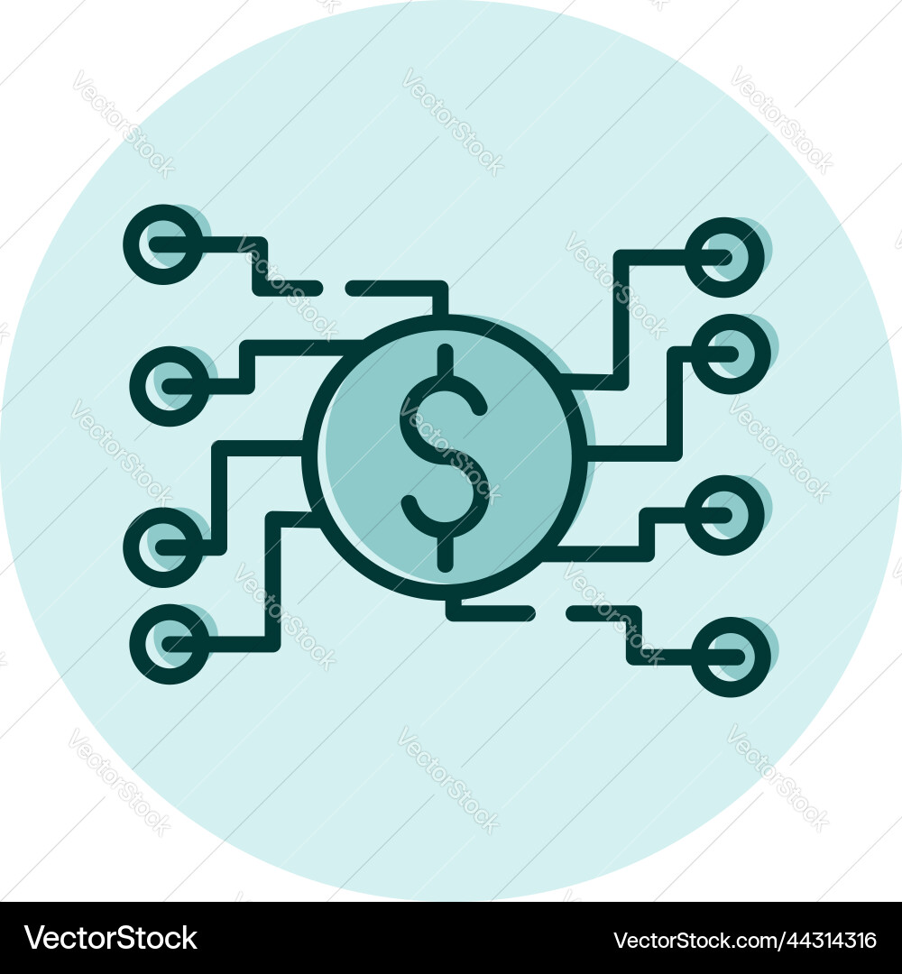 Financial money system on a white background Vector Image