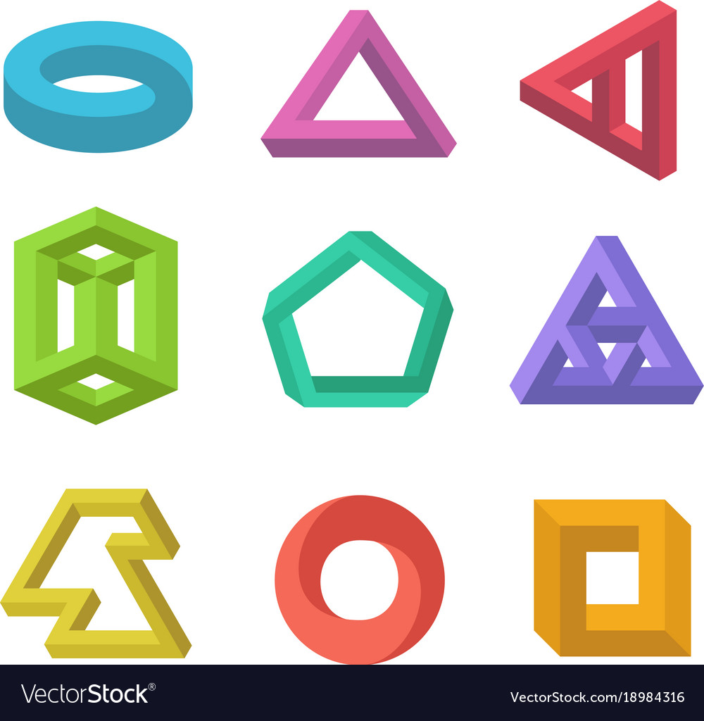 Impossible objects set Royalty Free Vector Image