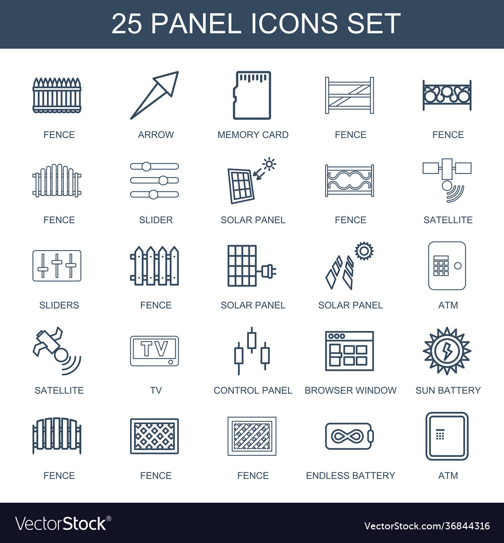 Panel icons Royalty Free Vector Image - VectorStock