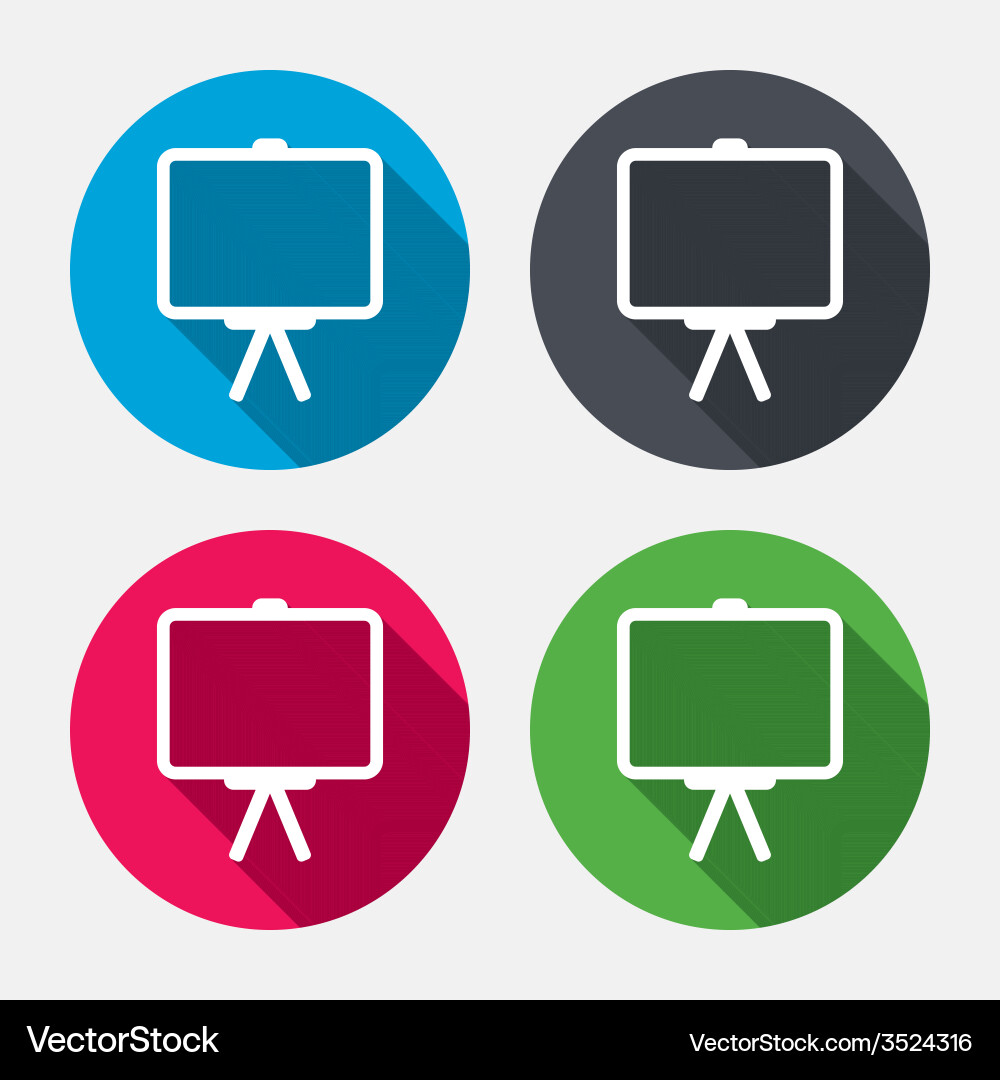 Presentation billboard sign icon ppt symbol Vector Image