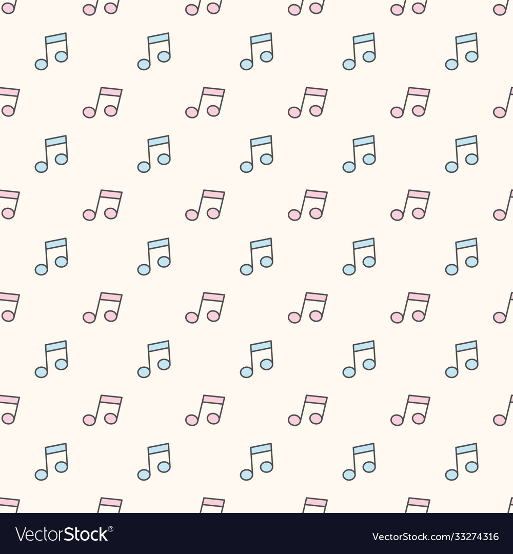 Seamless Repeat Pattern Design With Music Notes Vector Image