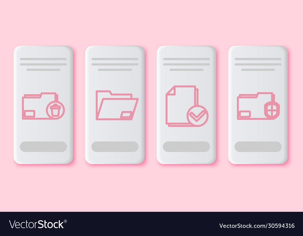 Set line delete folder document folder document Vector Image Set line delete folder document folder document Vector Image