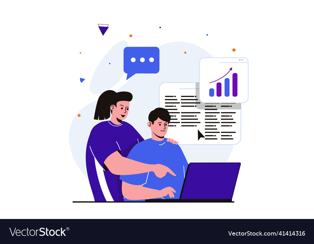 Teamwork modern flat concept for web banner design