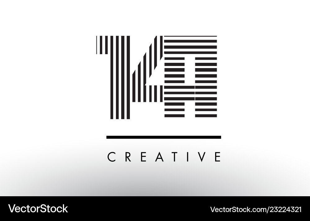 141 black and white lines number logo design Vector Image