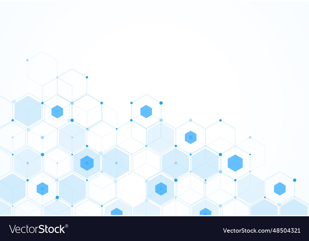 Abstract hexagonal molecular structures Royalty Free Vector
