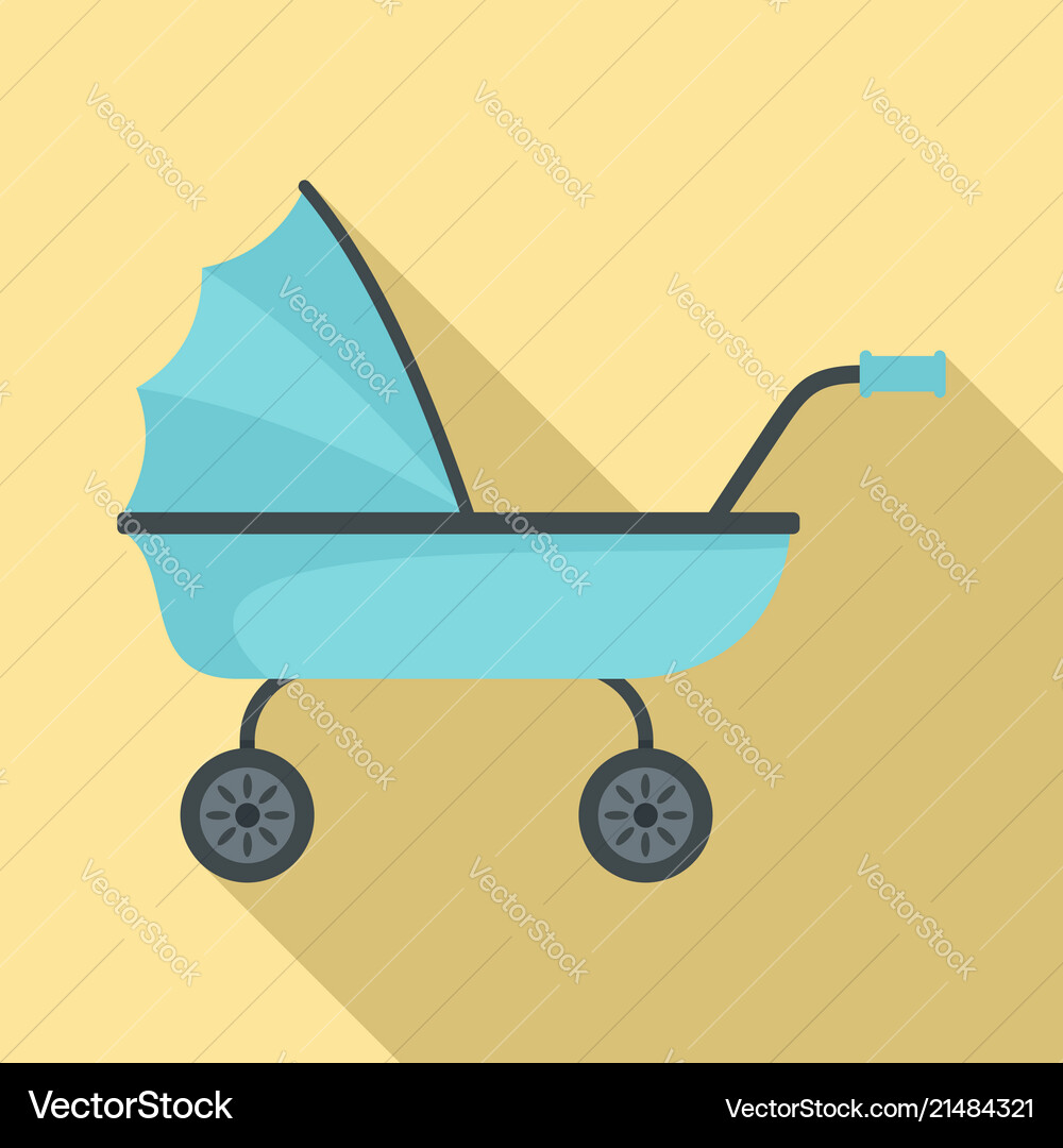 Baby trolley icon flat style Royalty Free Vector Image