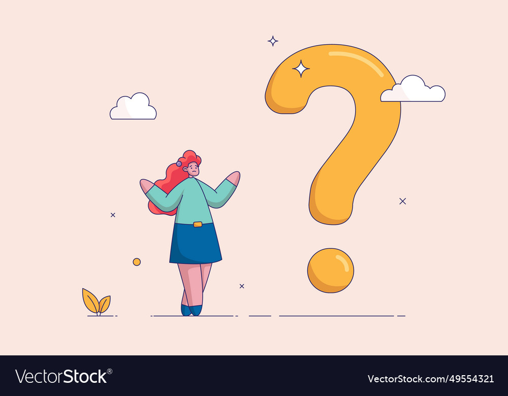 Big question mark concept problem to solve Vector Image