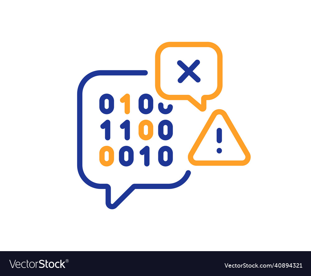 Binary code line icon ransomware threat sign Vector Image