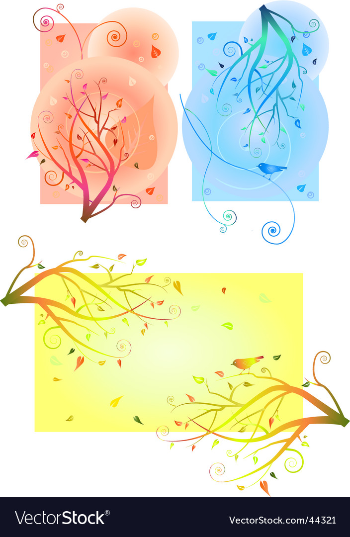 Birds and trees Royalty Free Vector Image - VectorStock