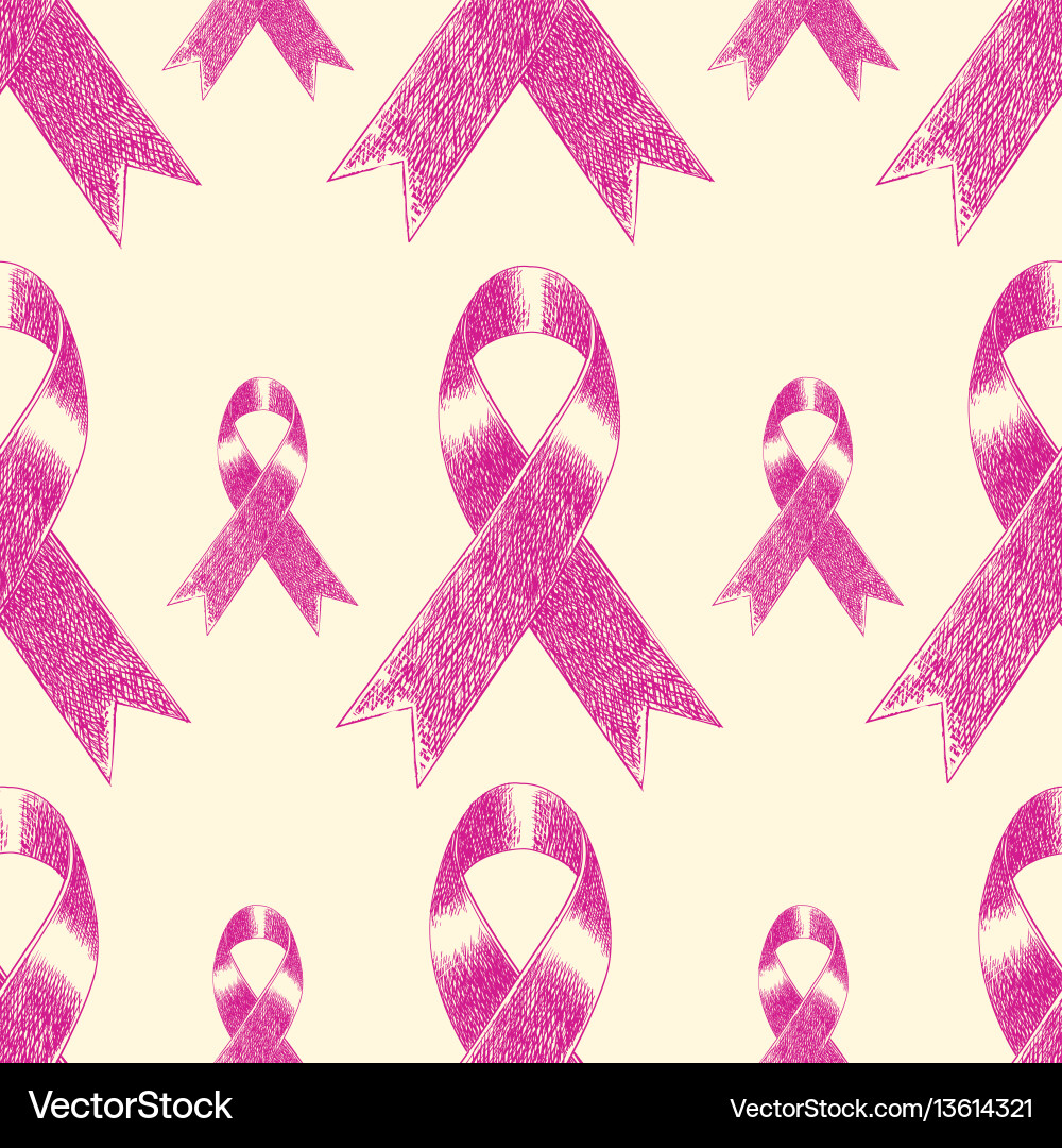 Breast cancer awareness patterns hand drawn pink Vector Image