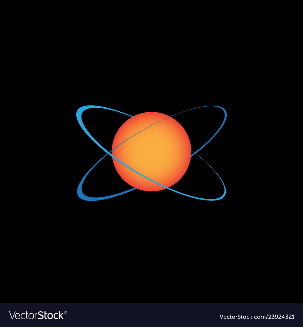 Circle orbit science planet logo Royalty Free Vector Image