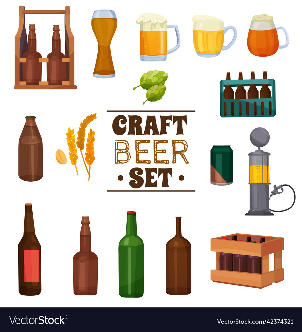 Craft beer set Royalty Free Vector Image - VectorStock
