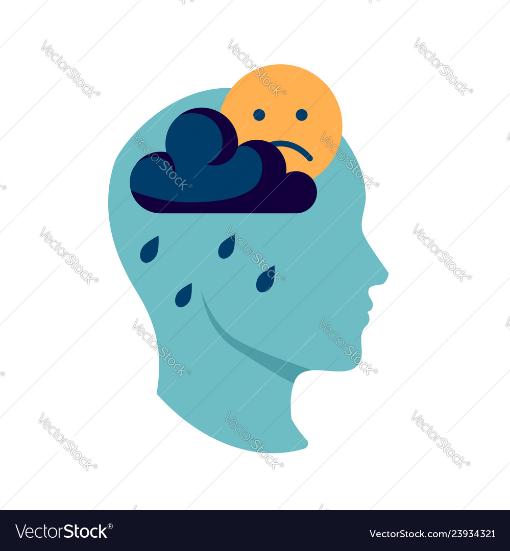 Depression concept in simple flat style Royalty Free Vector
