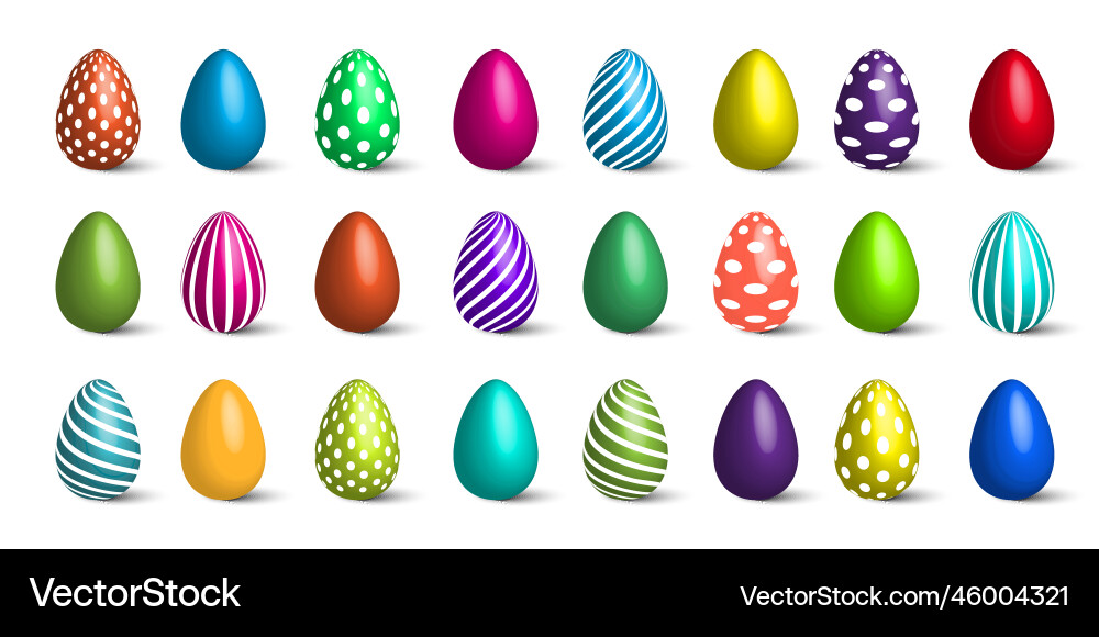 Easter eggs set spring decoration Royalty Free Vector Image
