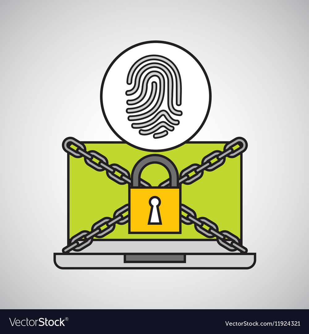 Fingerprint security internet technology Vector Image