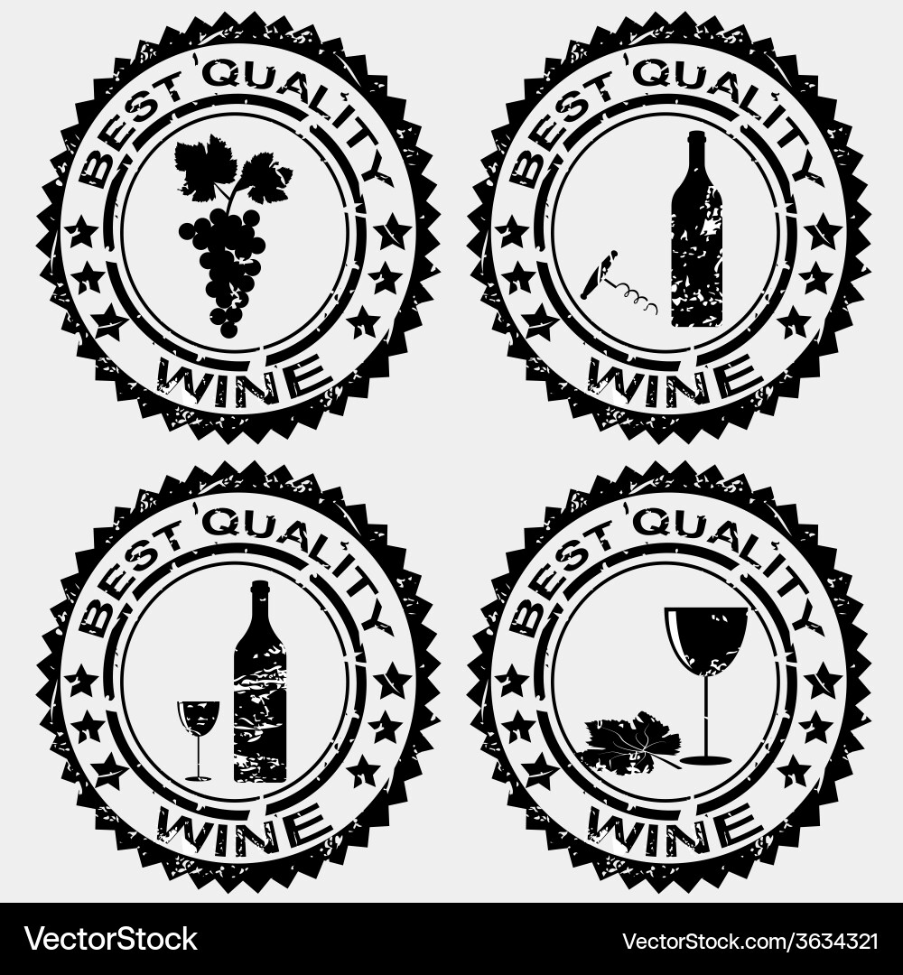 Grunge rubber stamps with wine symbols Royalty Free Vector