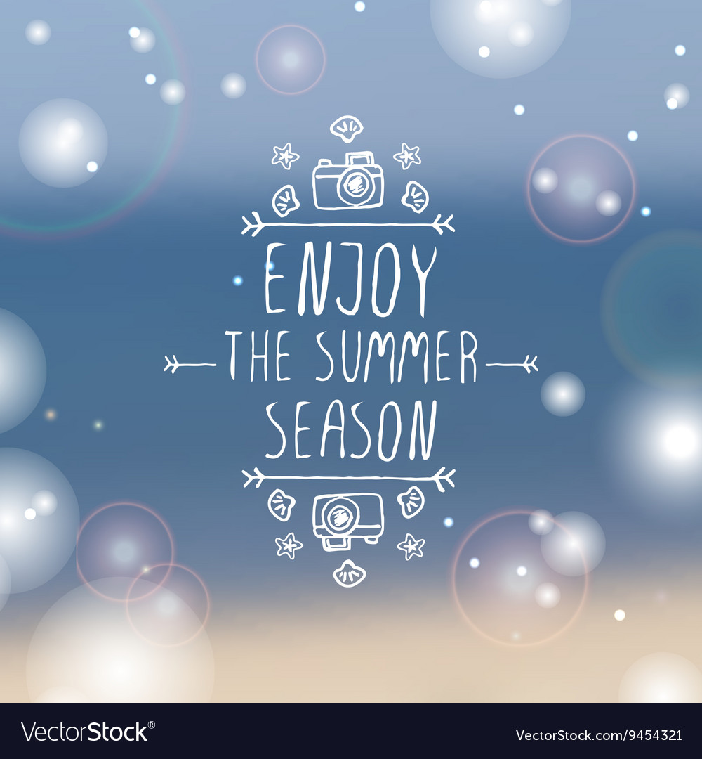 Hand-sketched typographic element with camera Vector Image