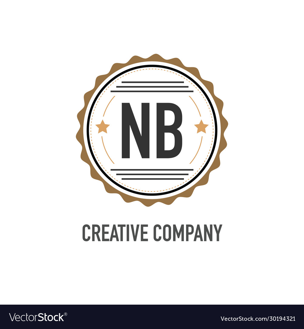 Initial letter nb creative design template Vector Image