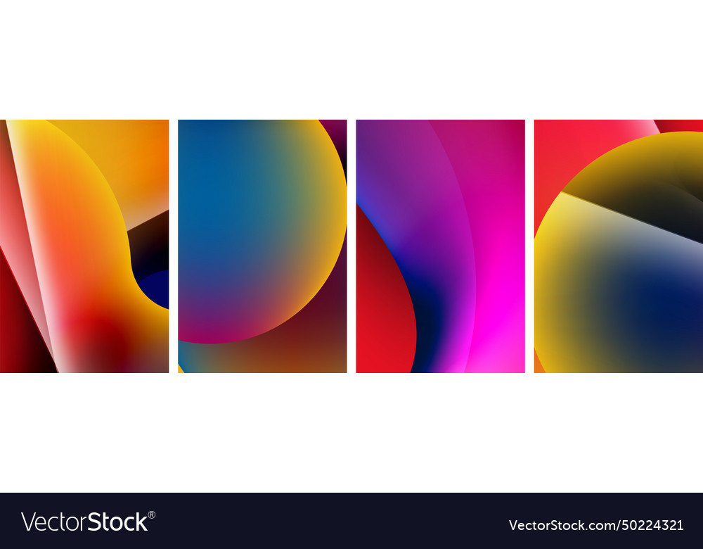 Liquid abstract shapes with gradient colors Vector Image