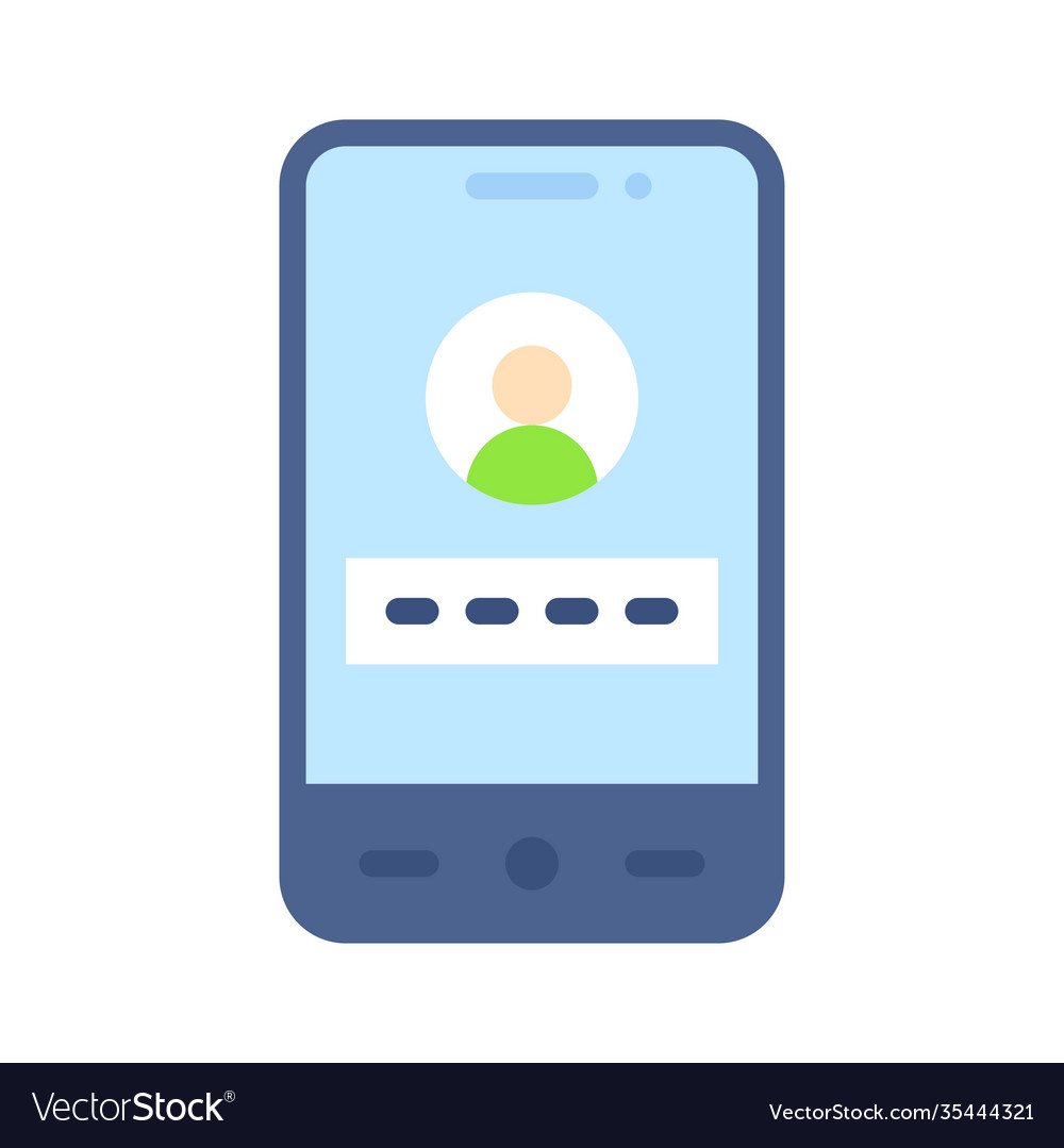 Login icon mobile application Royalty Free Vector Image