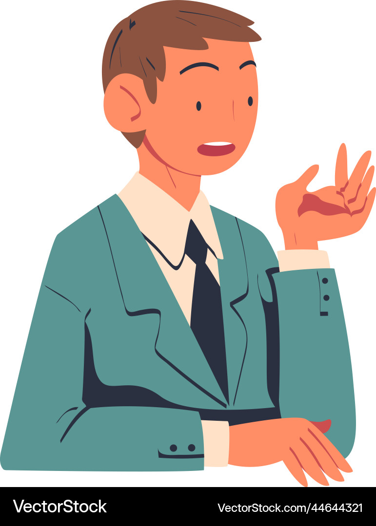 Man character as member of negotiation Royalty Free Vector