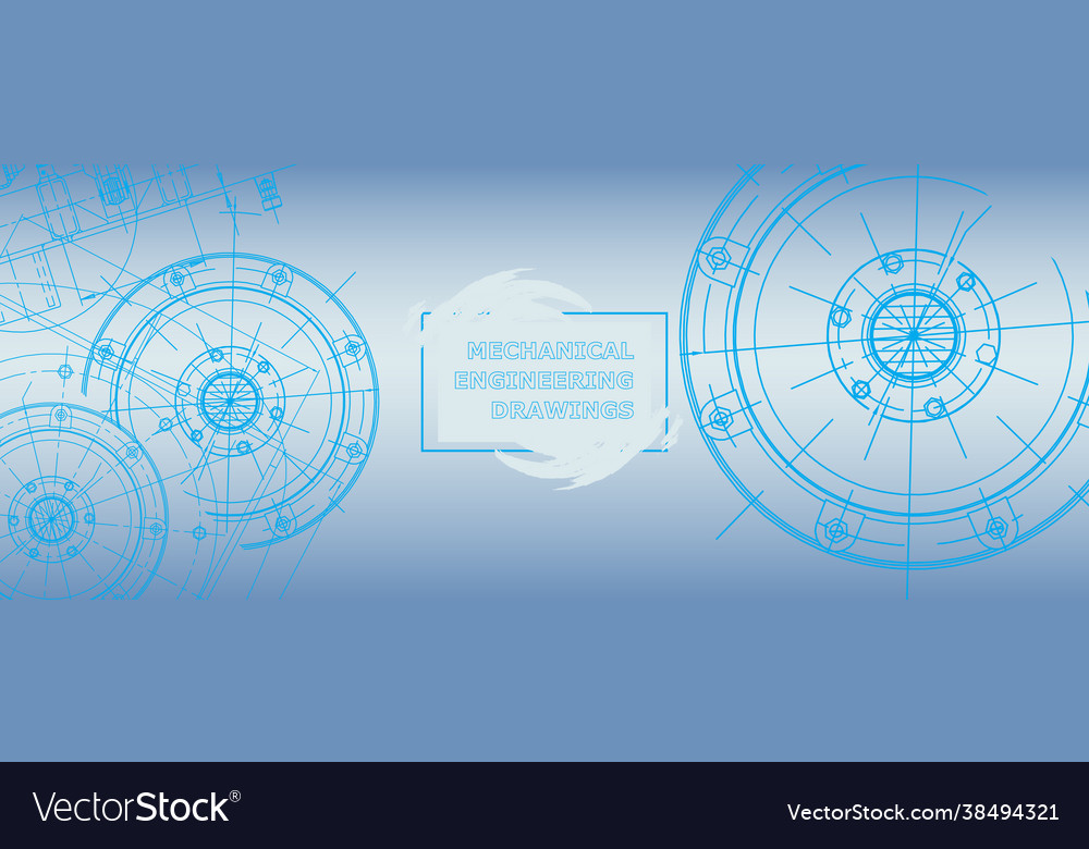 Mechanical engineering drawing abstract Royalty Free Vector