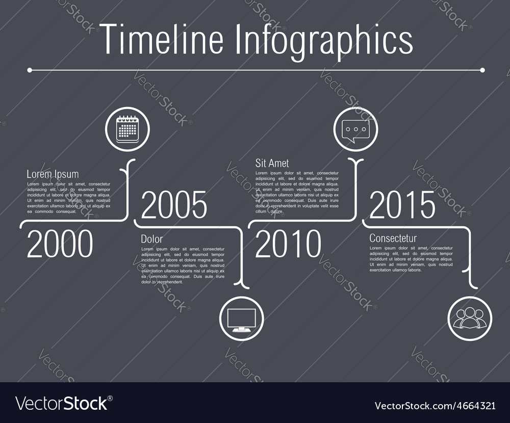 Minimal timeline infographics Royalty Free Vector Image