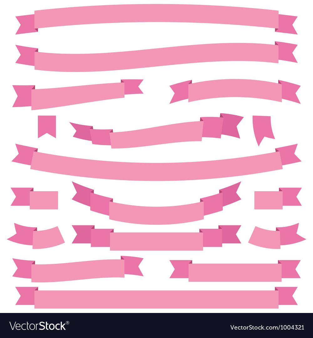Pink ribbons Royalty Free Vector Image - VectorStock
