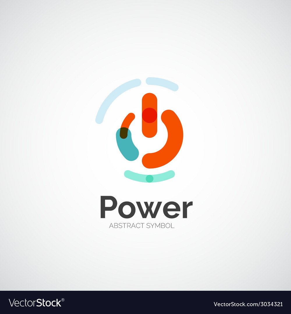 Power button logo design Royalty Free Vector Image