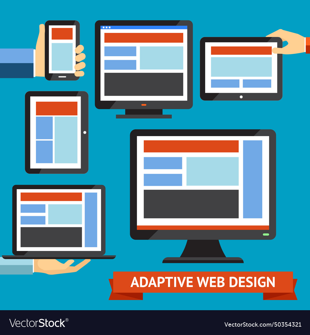 Responsive and adaptive design Royalty Free Vector Image