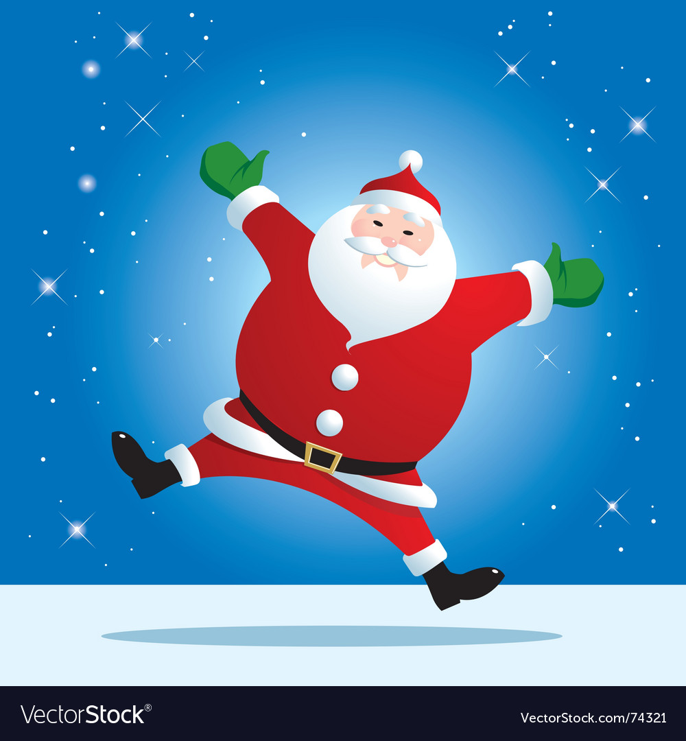 Santa jumping Royalty Free Vector Image - VectorStock